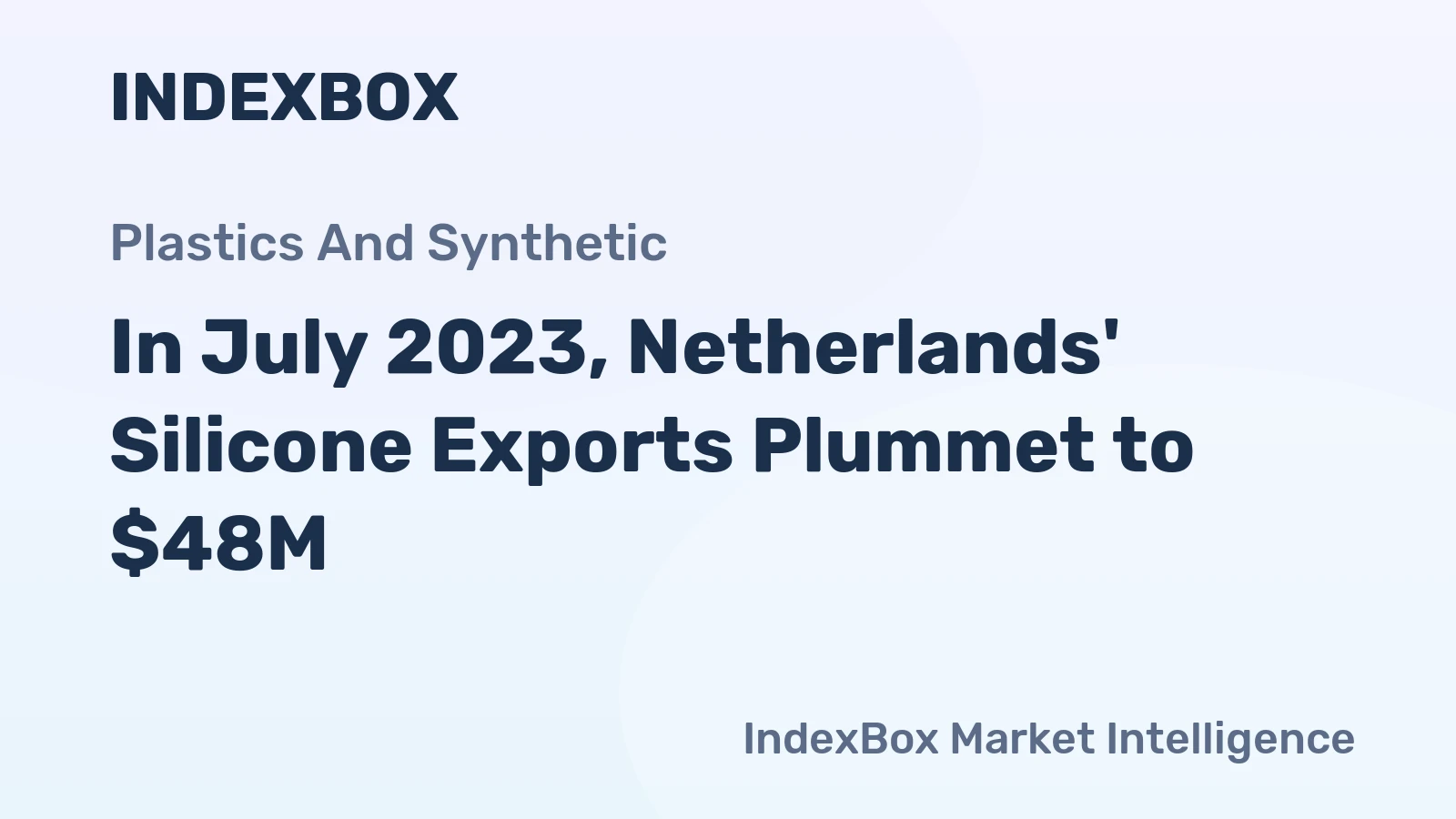 In July 2023, Netherlands' Silicone Exports Plummet to $48M