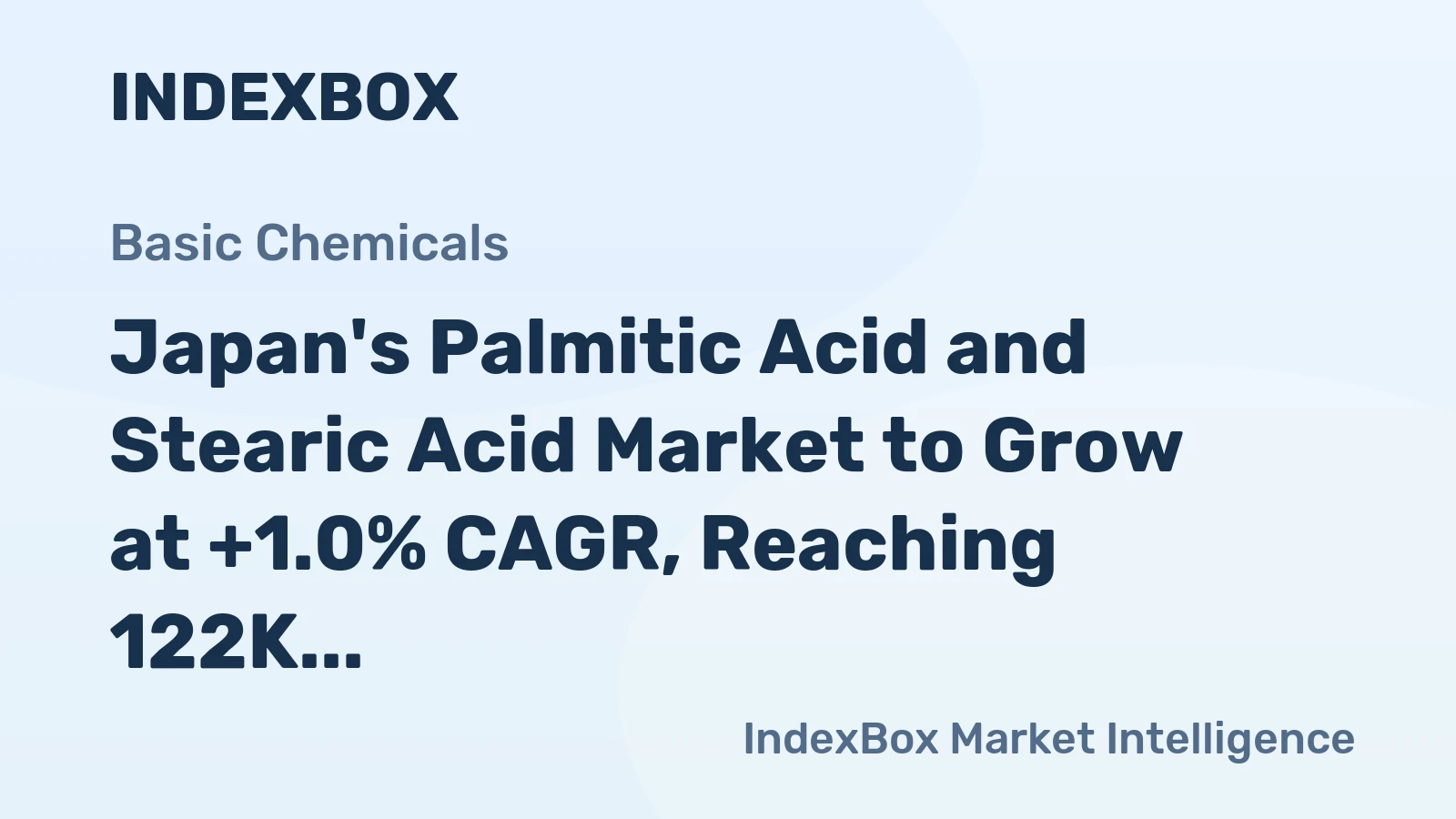 Japan's Palmitic Acid and Stearic Acid Market to Grow at +1.0% CAGR, Reaching 122K Tons by 2035