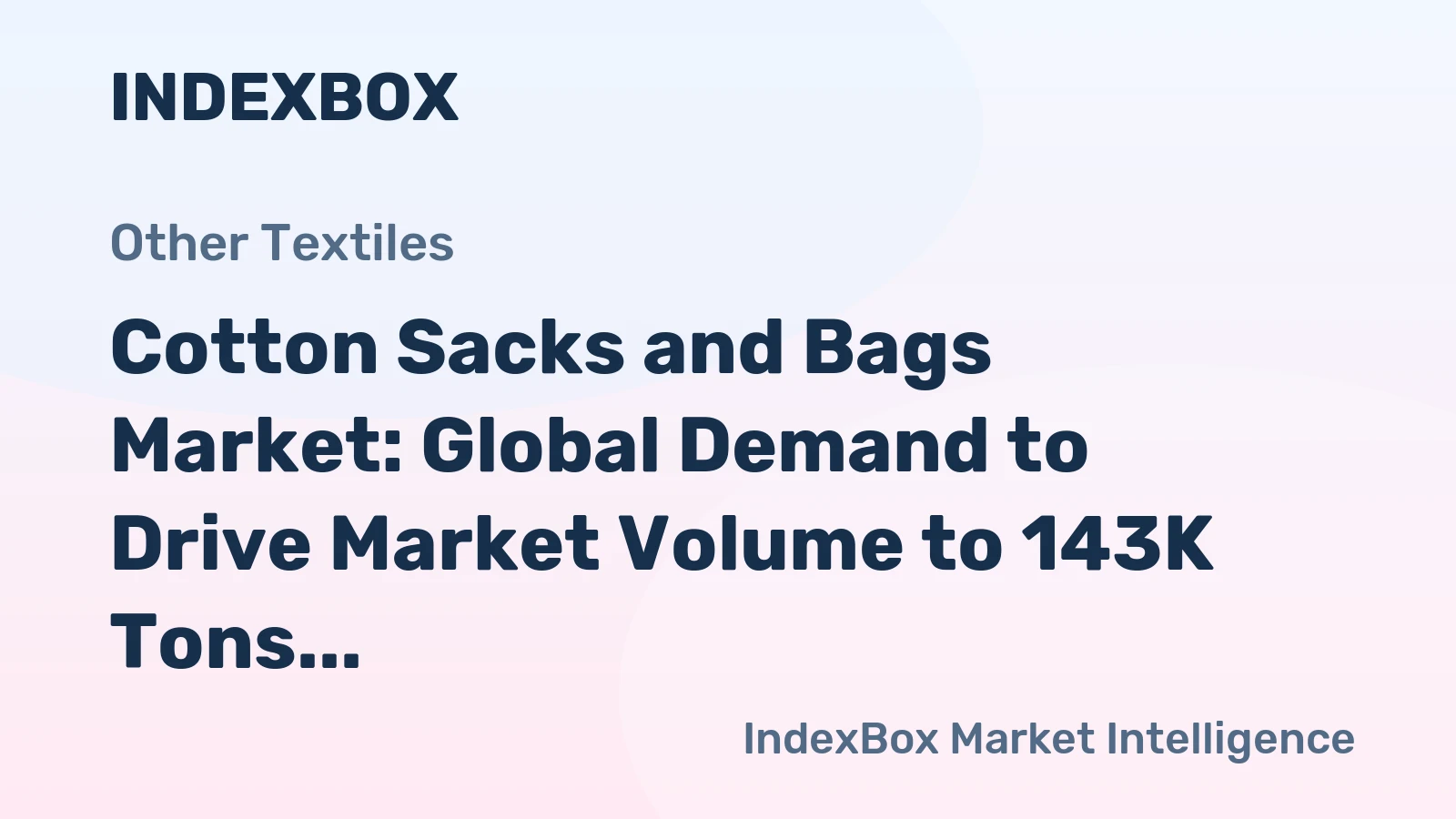 Cotton Sacks and Bags Market: Global Demand to Drive Market Volume to 143K Tons and Value to $1.6B by 2035