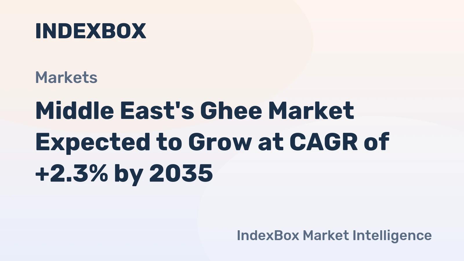 Middle East's Ghee Market Expected to Grow at CAGR of +2.3% by 2035