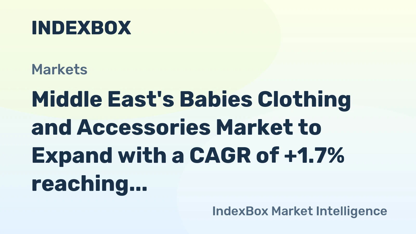 Middle East's Babies Clothing and Accessories Market to Expand with a CAGR of +1.7% reaching $1.9B by 2035