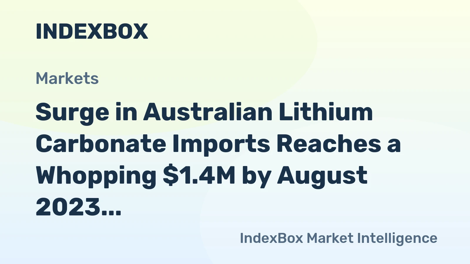 Surge in Australian Lithium Carbonate Imports Reaches a Whopping $1.4M by August 2023