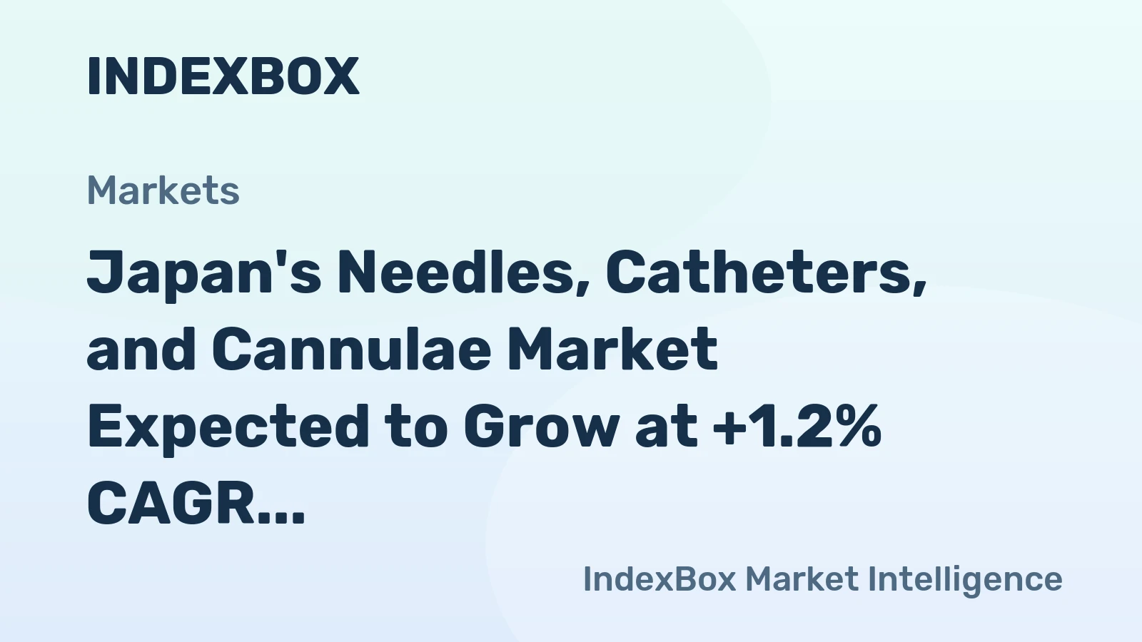 Japan's Needles, Catheters, and Cannulae Market Expected to Grow at +1.2% CAGR, Reaching $2.8B by 2035