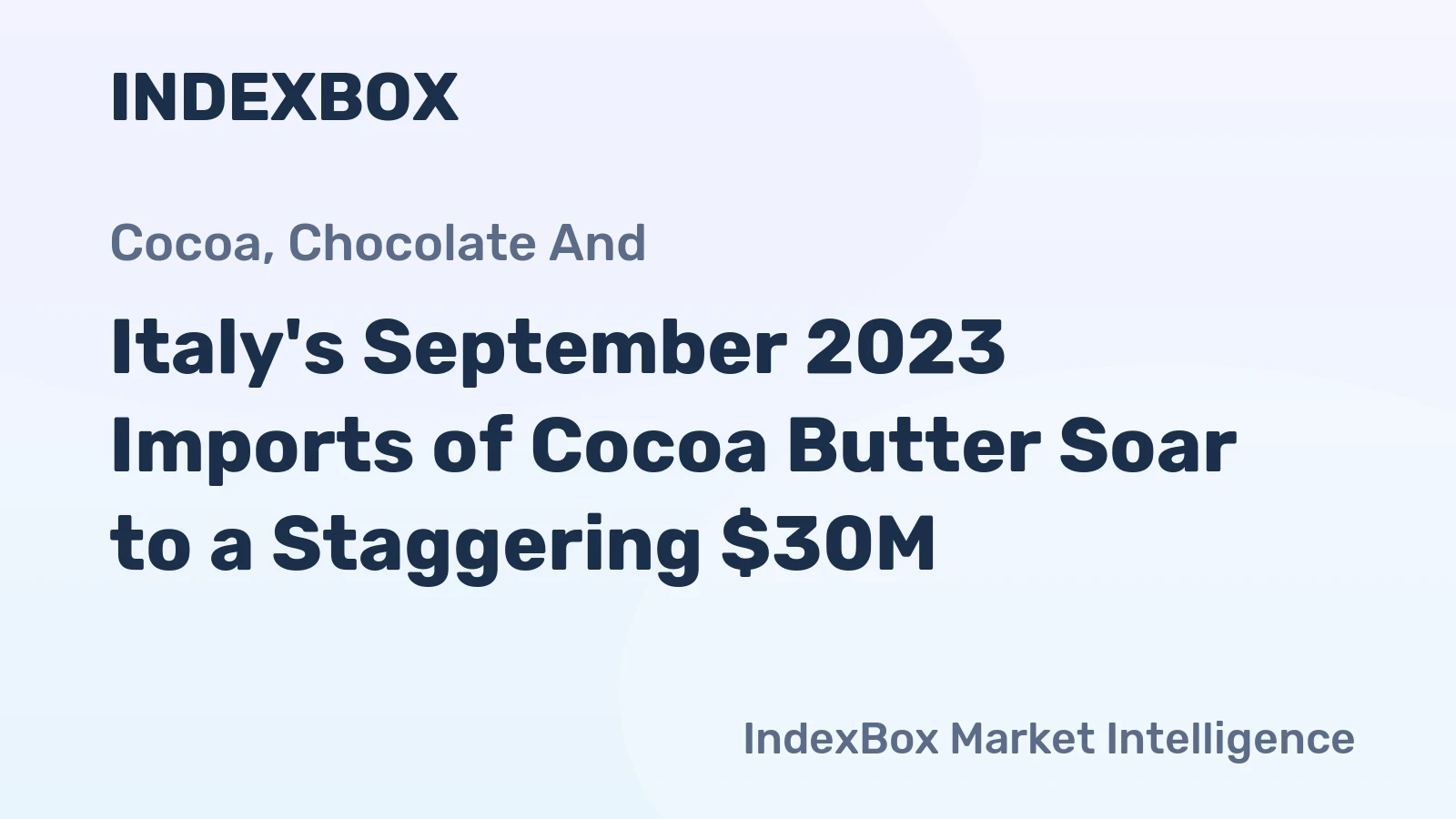 Italy's September 2023 Imports of Cocoa Butter Soar to a Staggering $30M