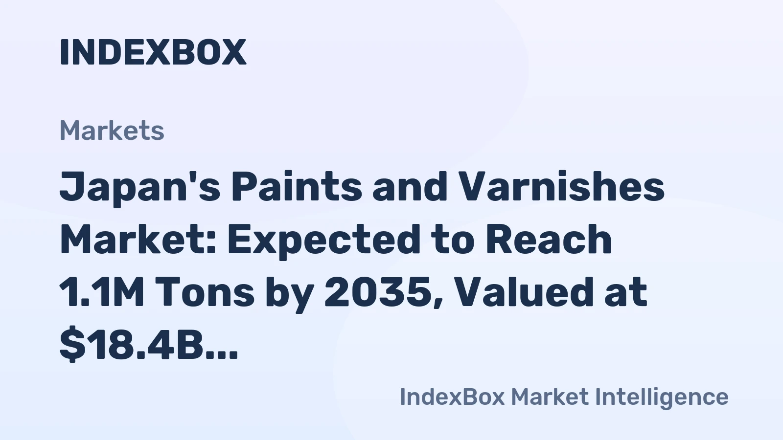 Japan's Paints and Varnishes Market: Expected to Reach 1.1M Tons by 2035, Valued at $18.4B