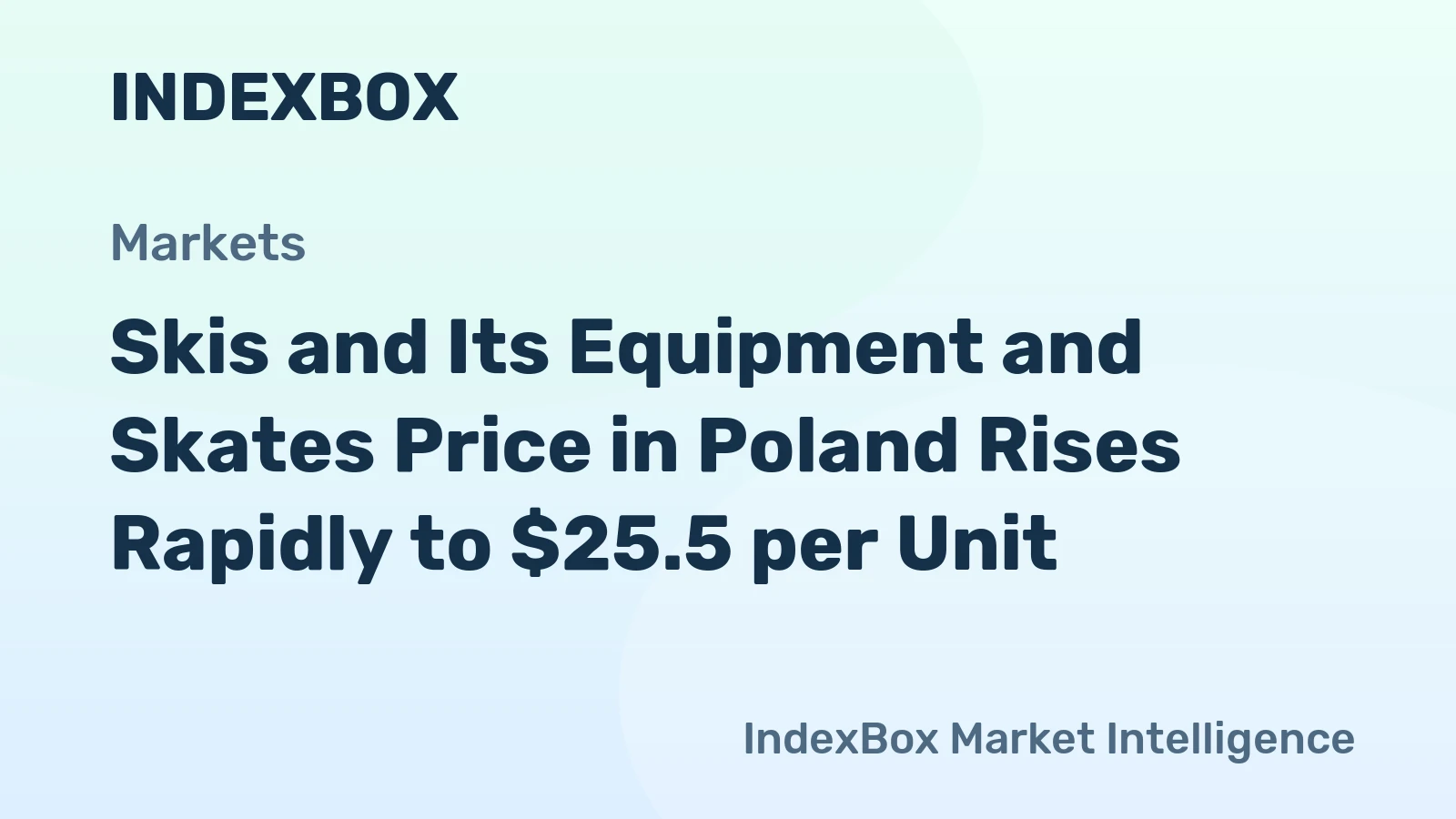 Skis and Its Equipment and Skates Price in Poland Rises Rapidly to $25.5 per Unit