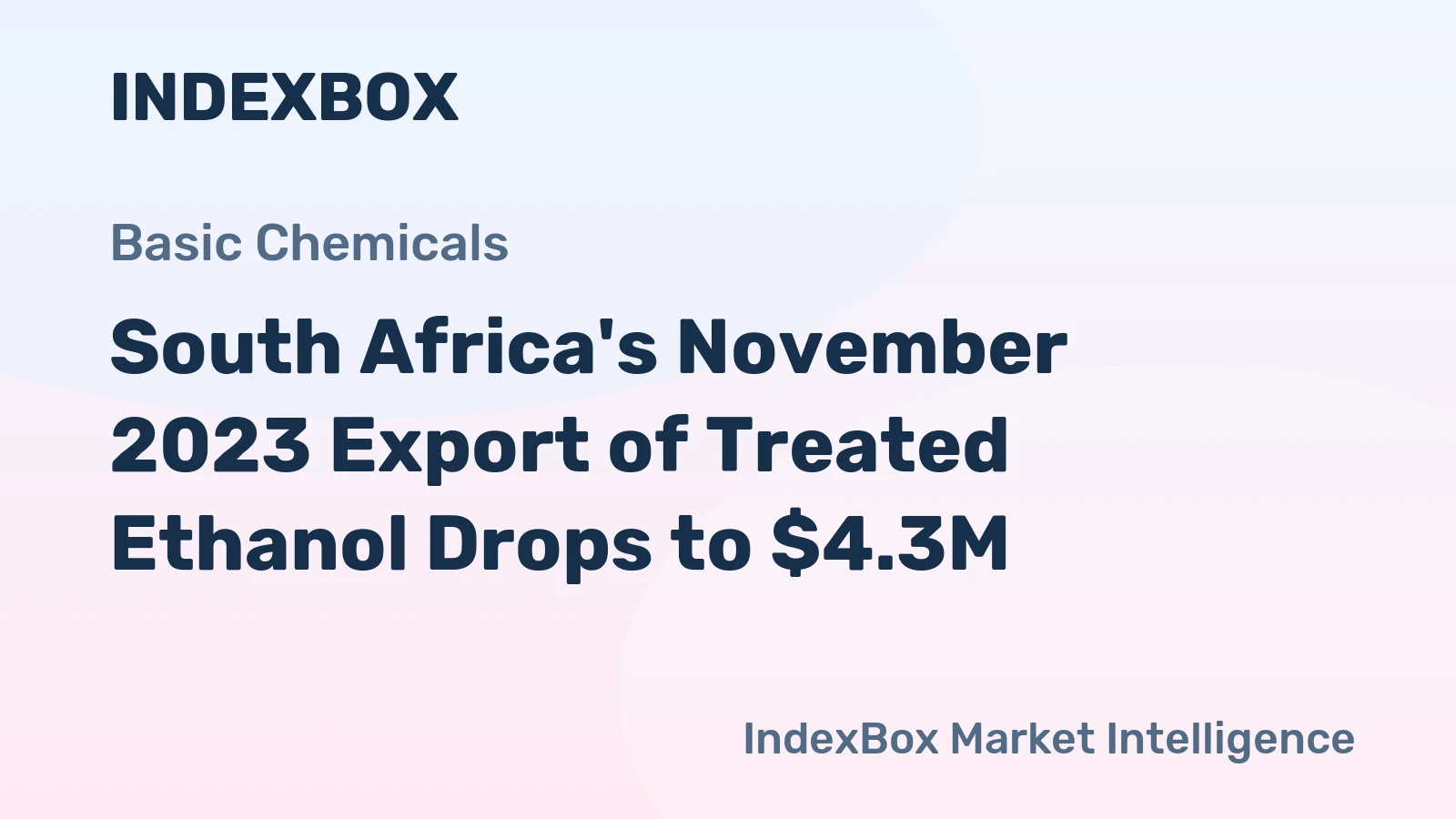 South Africa's November 2023 Export of Treated Ethanol Drops to $4.3M