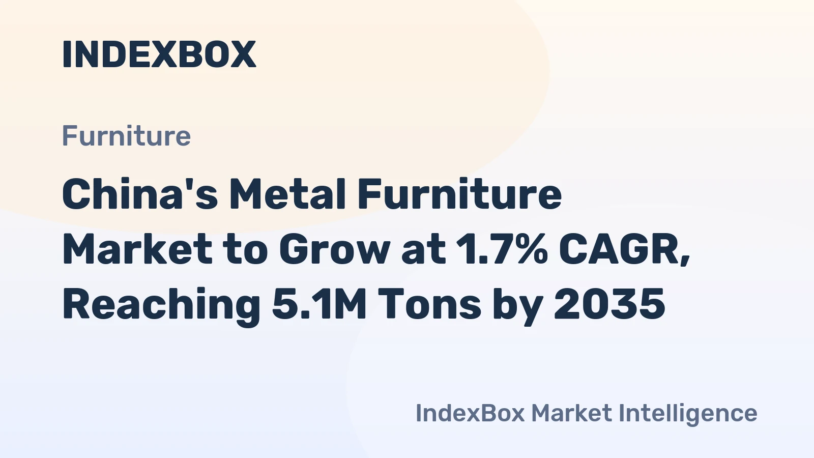 China's Metal Furniture Market to Grow at 1.7% CAGR, Reaching 5.1M Tons by 2035
