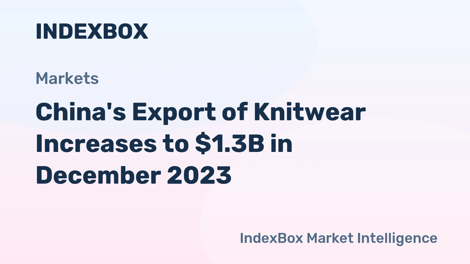 China's Export of Knitwear Increases to $1.3B in December 2023