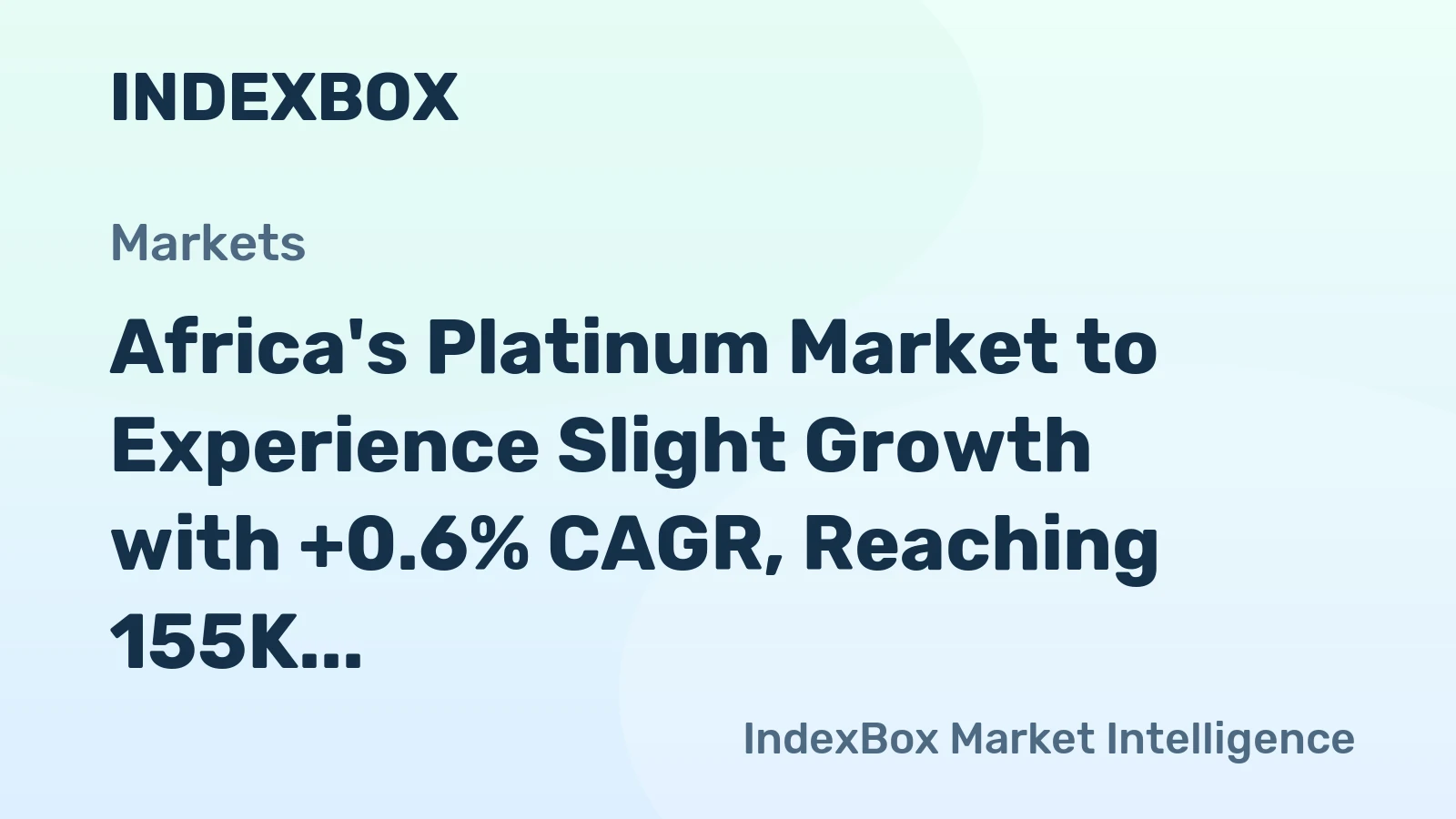 Africa's Platinum Market to Experience Slight Growth with +0.6% CAGR, Reaching 155K Tons by 2035