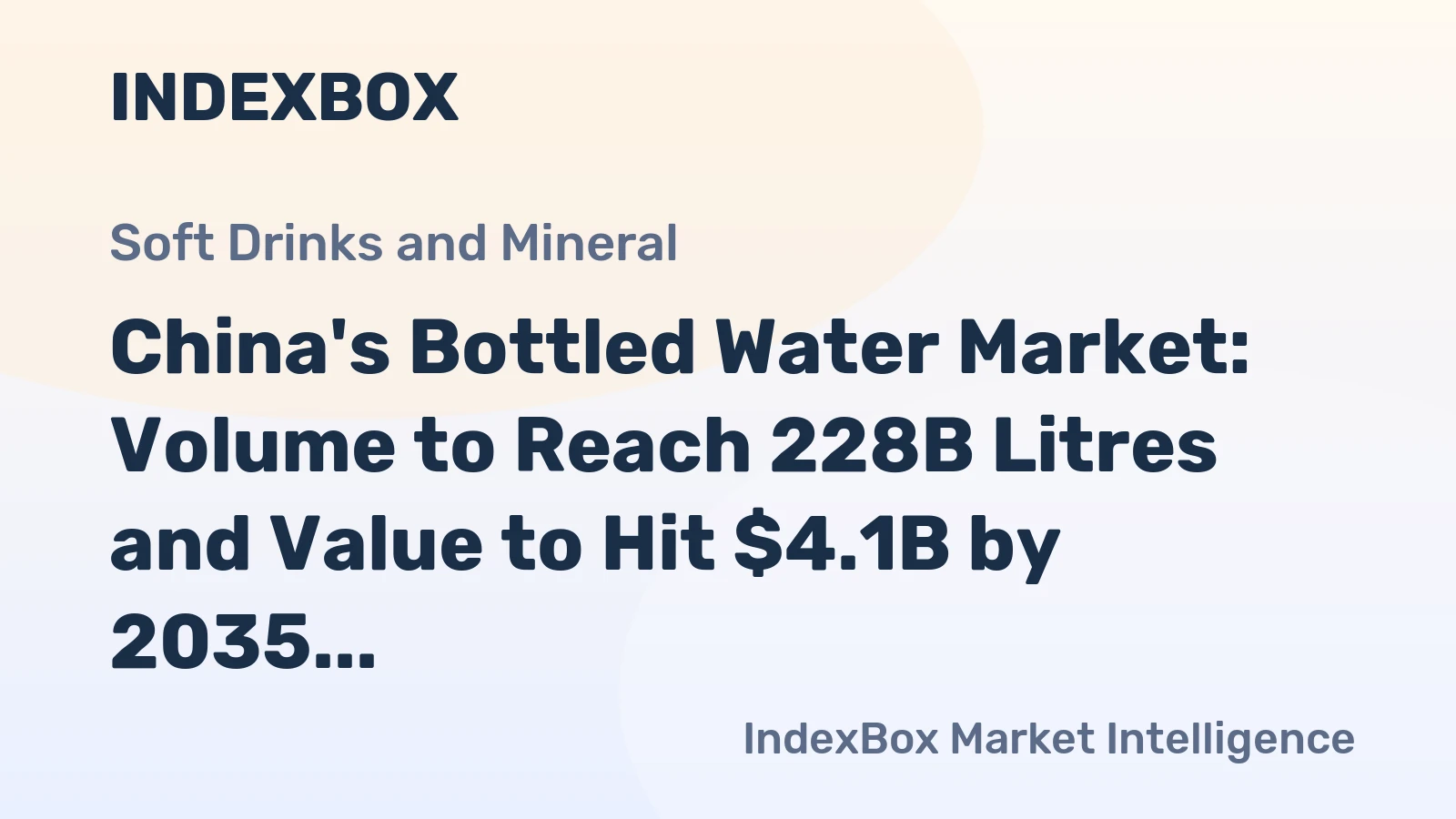 China's Bottled Water Market: Volume to Reach 228B Litres and Value to Hit $4.1B by 2035