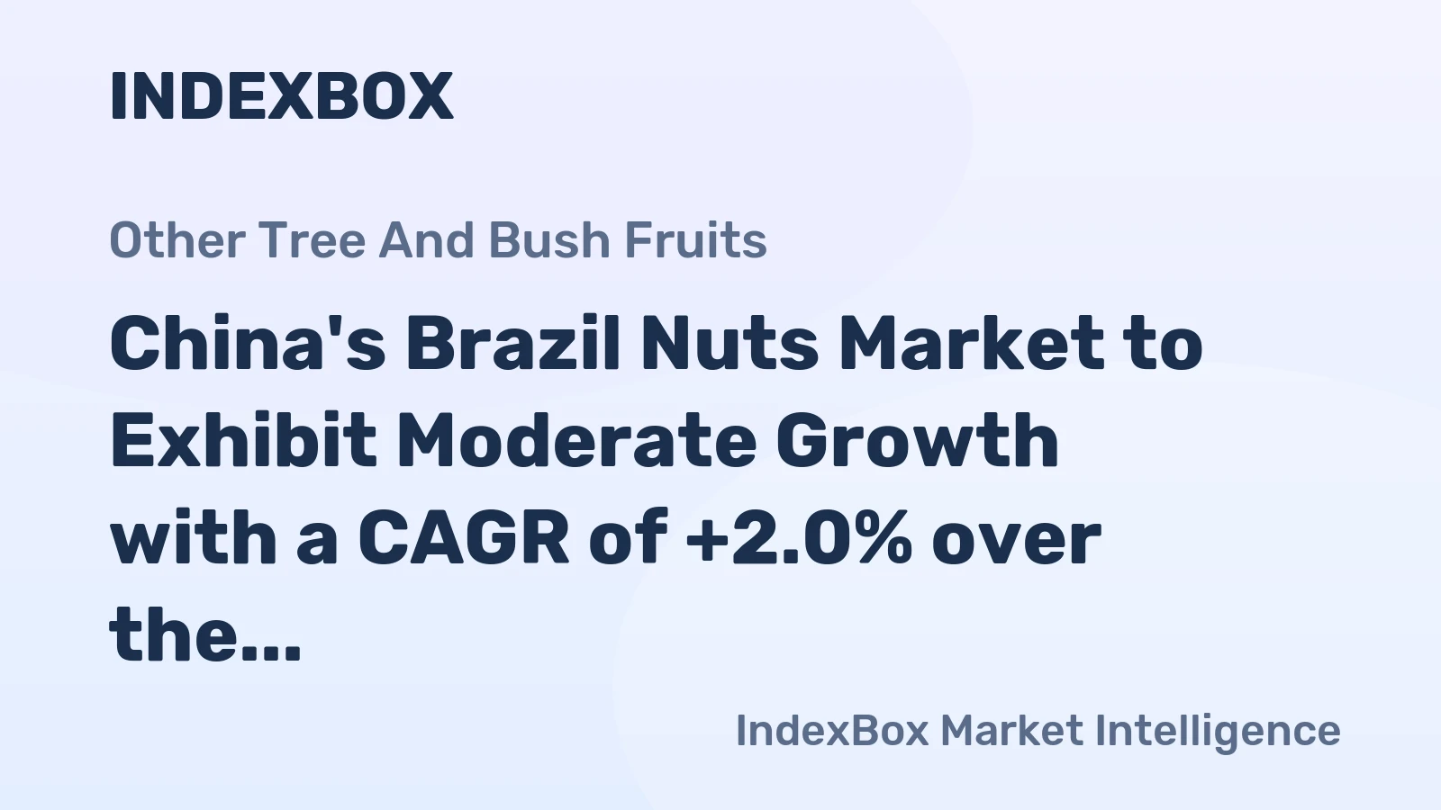 China's Brazil Nuts Market to Exhibit Moderate Growth with a CAGR of +2.0% over the Next Decade