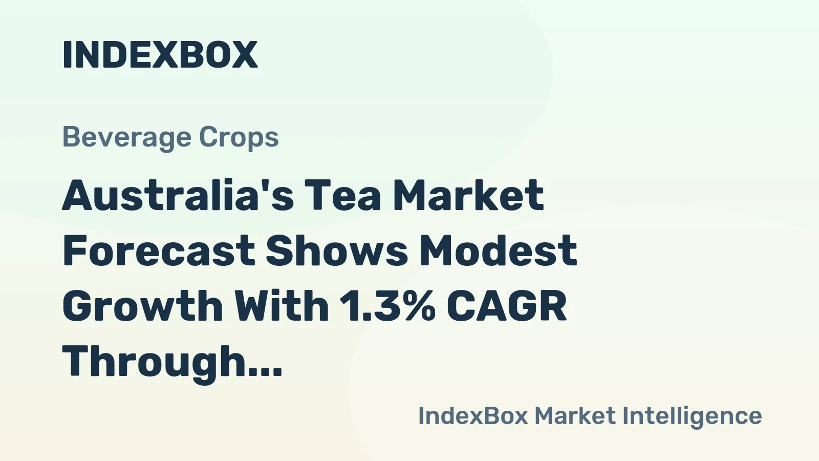Australia's Tea Market Forecast Shows Modest Growth With 1.3% CAGR Through 2035
