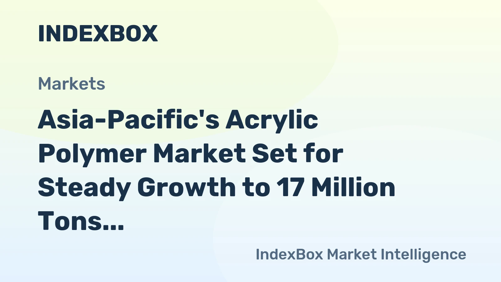 Asia-Pacific's Acrylic Polymer Market Set for Steady Growth to 17 Million Tons by 2035