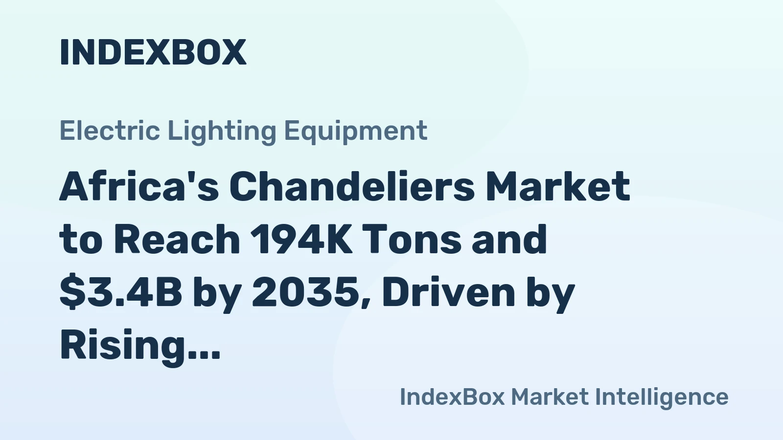 Africa's Chandeliers Market to Reach 194K Tons and $3.4B by 2035, Driven by Rising Demand