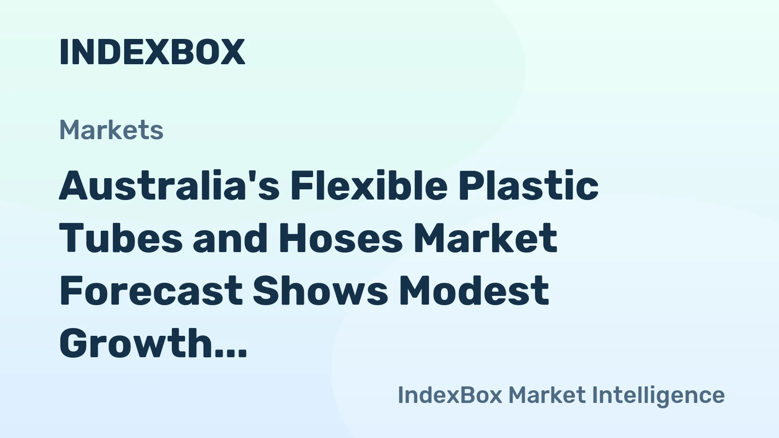 Australia's Flexible Plastic Tubes and Hoses Market Forecast Shows Modest Growth With a 1.3% Value CAGR