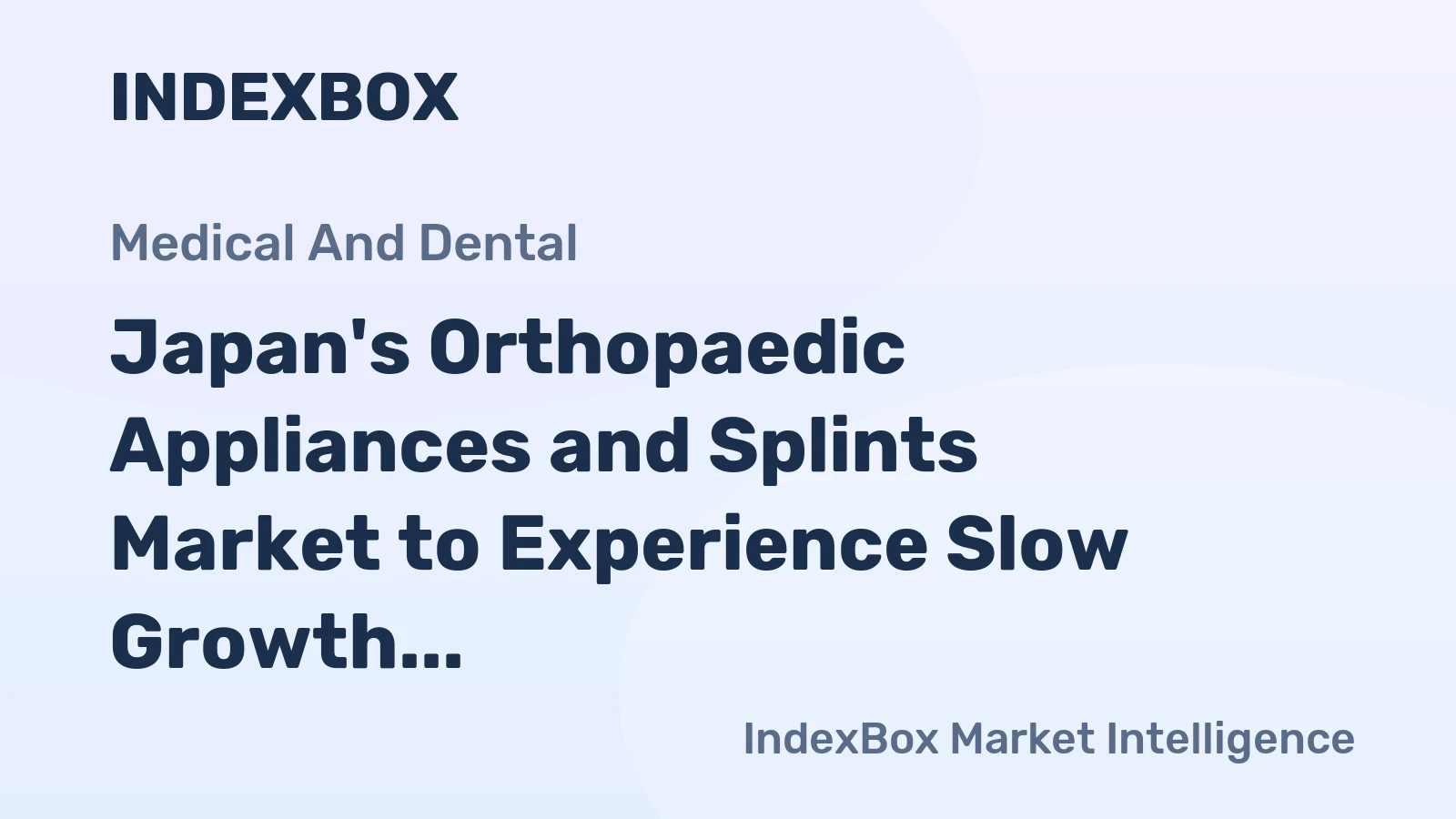 Japan's Orthopaedic Appliances and Splints Market to Experience Slow Growth with +0.5% CAGR from 2024 to 2035