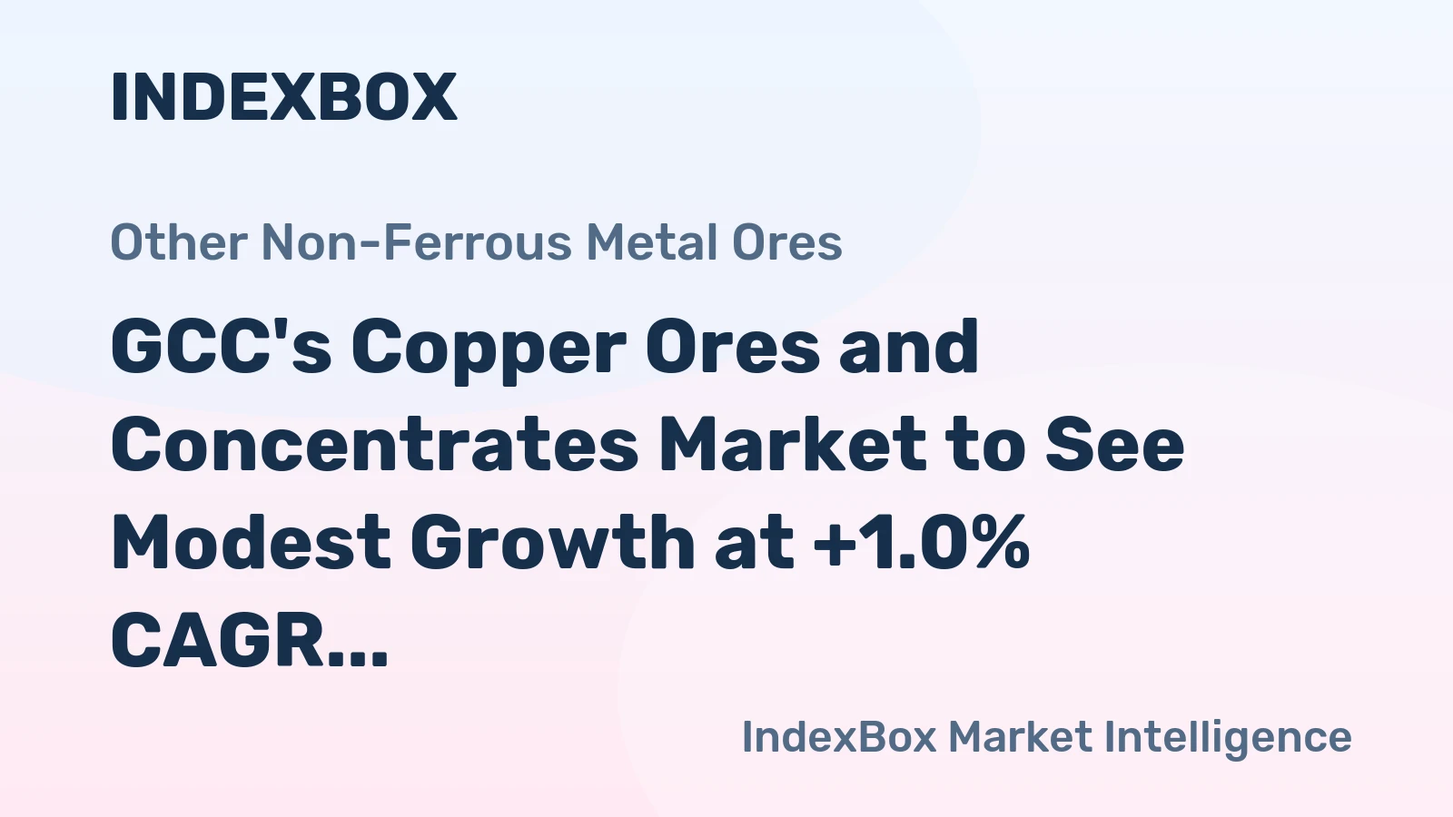 GCC's Copper Ores and Concentrates Market to See Modest Growth at +1.0% CAGR from 2024 to 2035