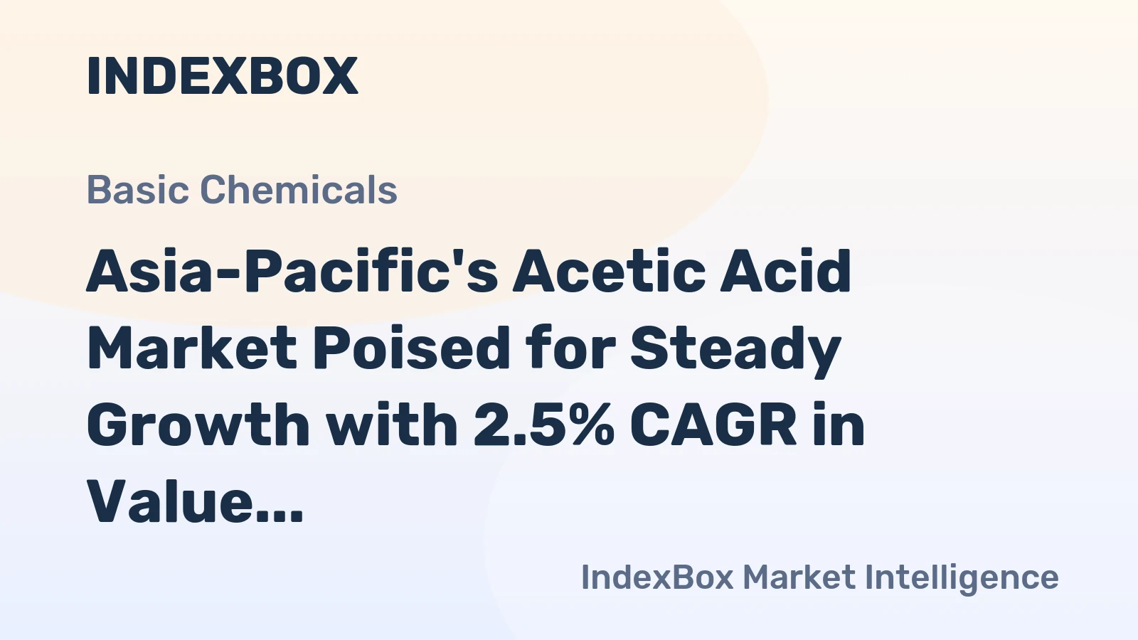 Asia-Pacific's Acetic Acid Market Poised for Steady Growth with 2.5% CAGR in Value