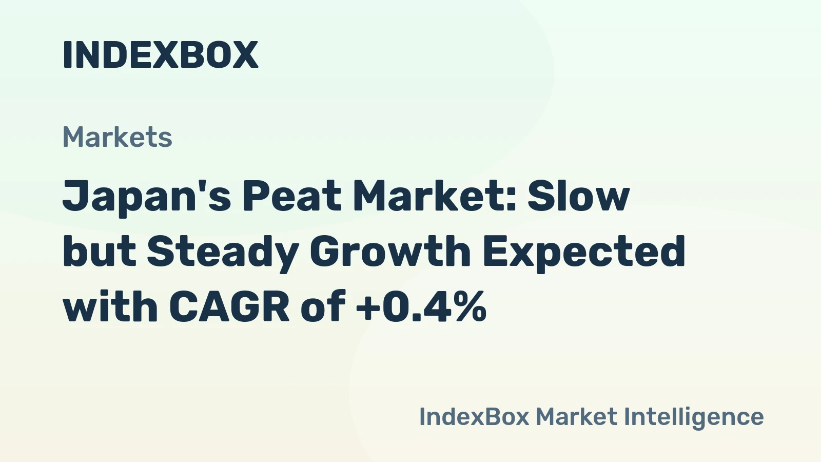 Japan's Peat Market: Slow but Steady Growth Expected with CAGR of +0.4%