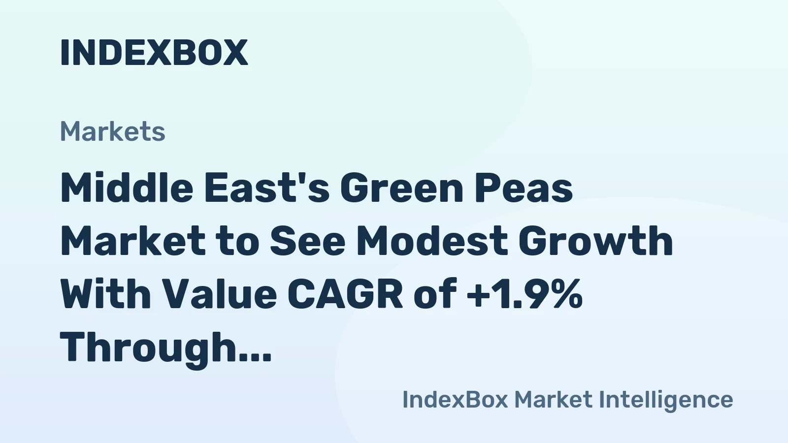 Middle East's Green Peas Market to See Modest Growth With Value CAGR of +1.9% Through 2035