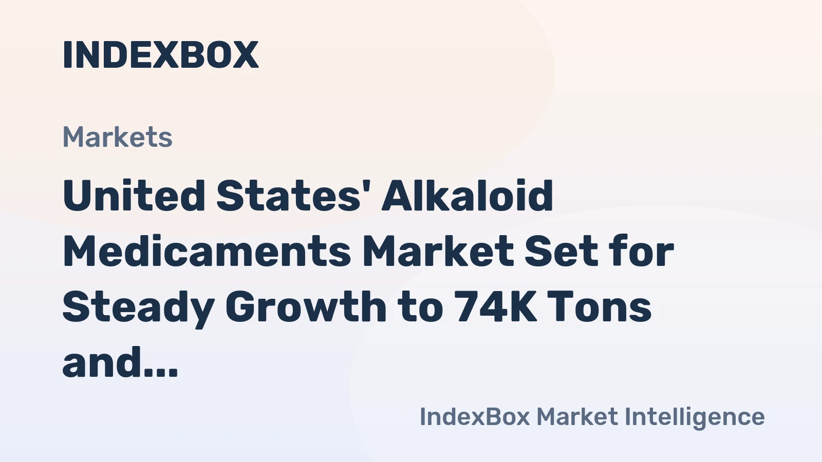 United States' Alkaloid Medicaments Market Set for Steady Growth to 74K Tons and $3.8B