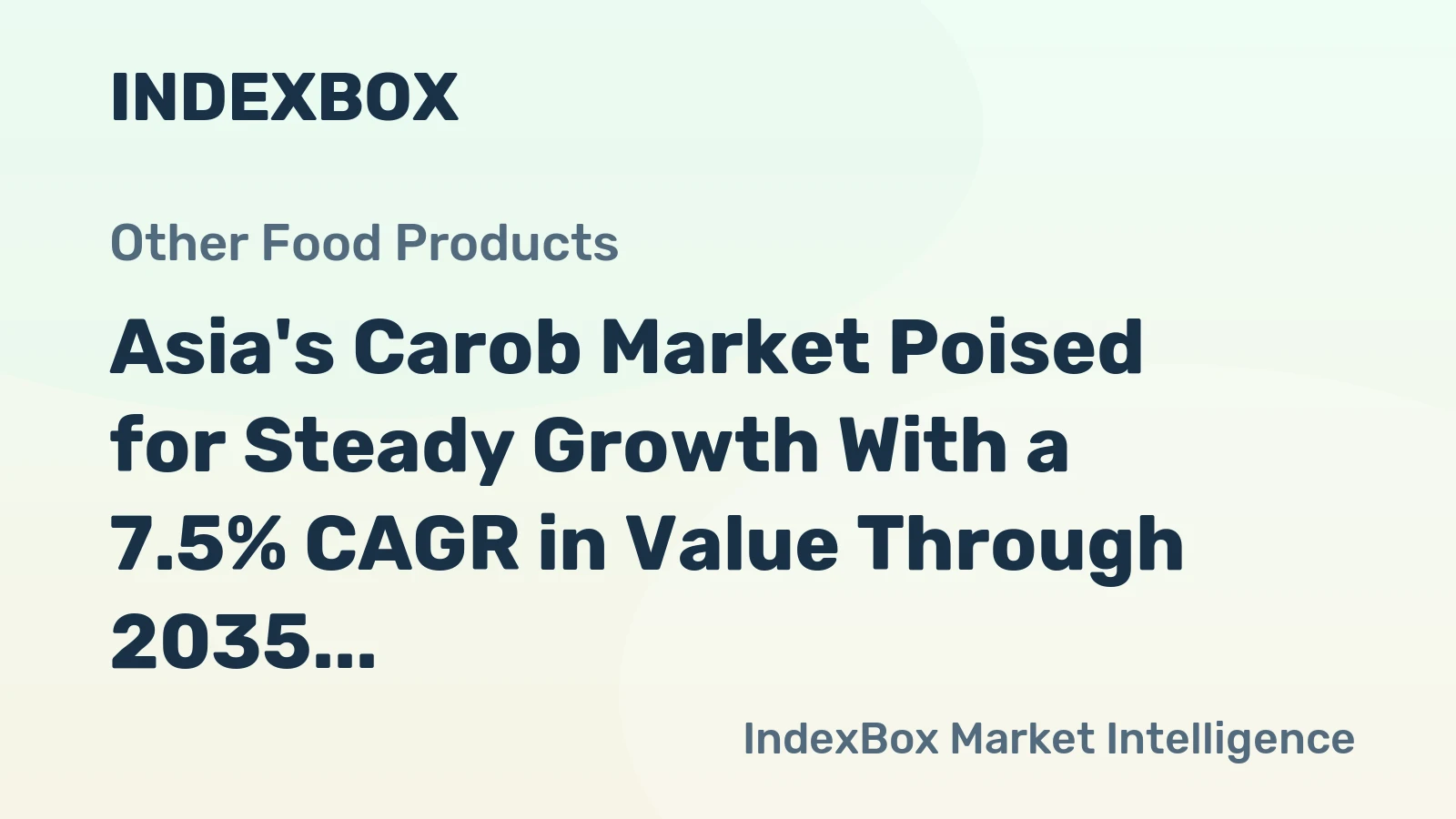 Asia's Carob Market Poised for Steady Growth With a 7.5% CAGR in Value Through 2035