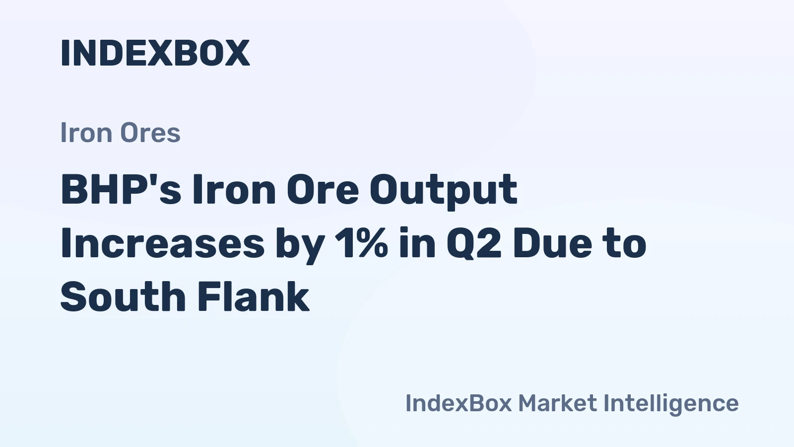 BHP's Iron Ore Output Increases by 1% in Q2 Due to South Flank