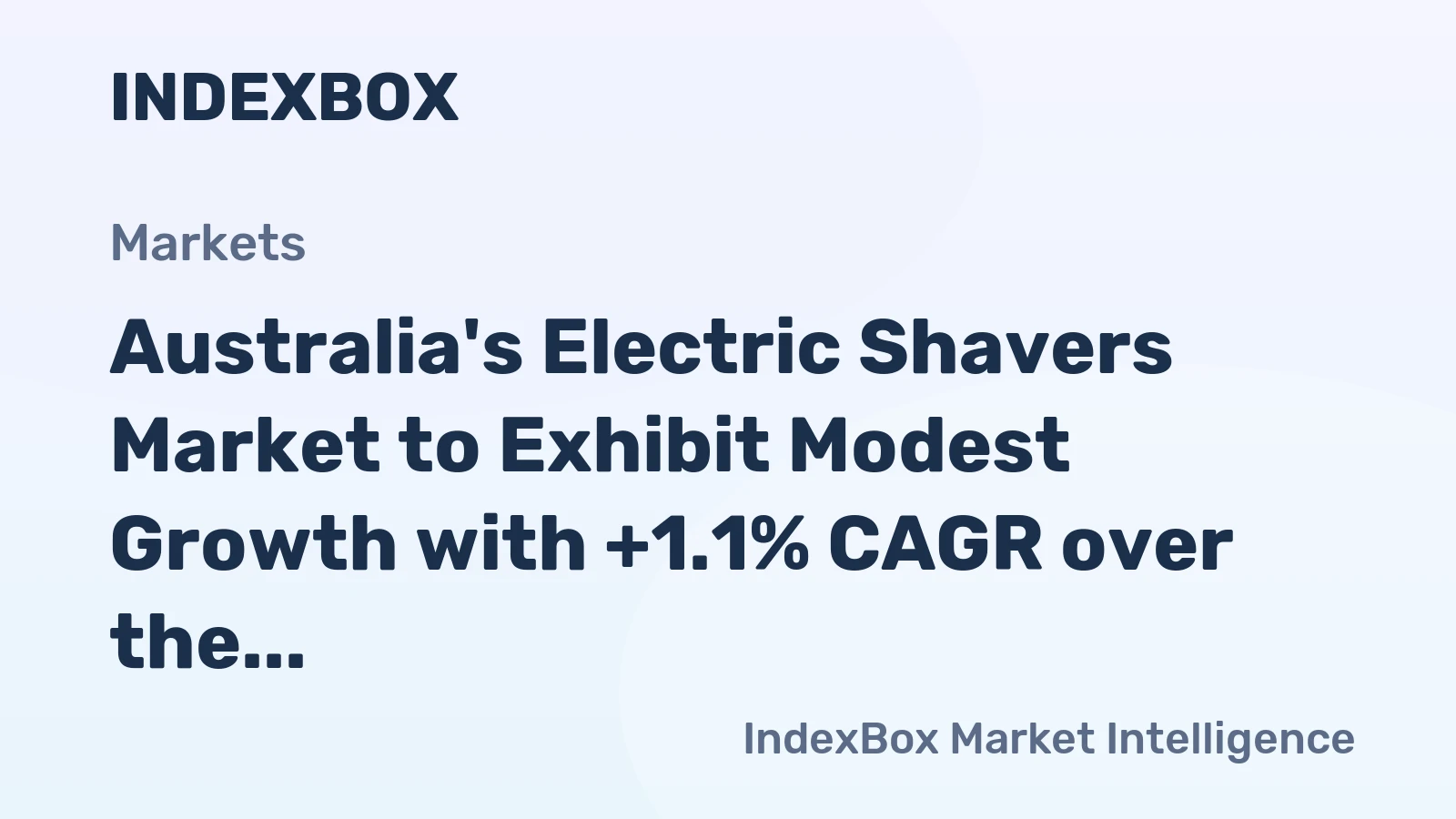 Australia's Electric Shavers Market to Exhibit Modest Growth with +1.1% CAGR over the Next Decade