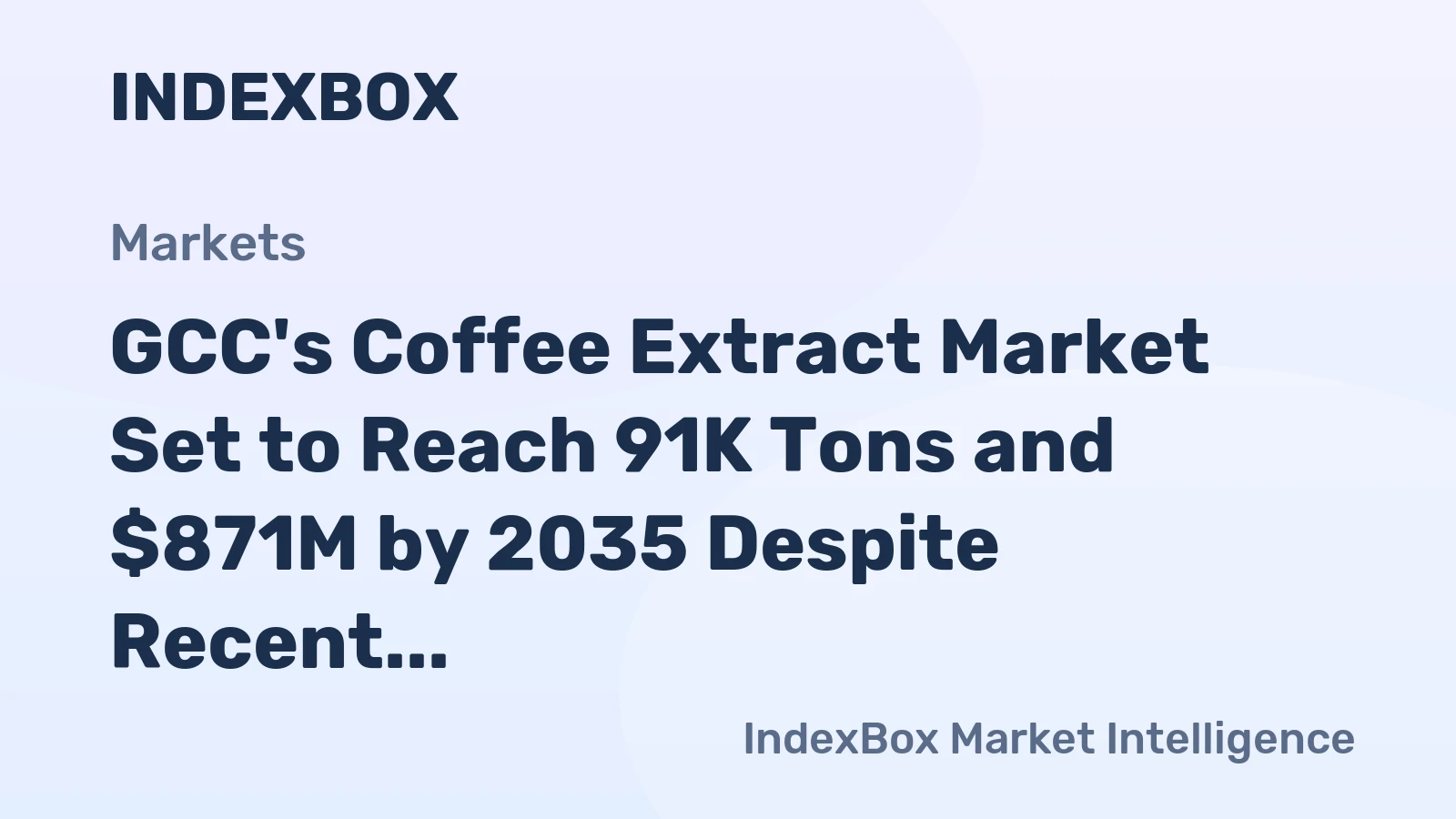 GCC's Coffee Extract Market Set to Reach 91K Tons and $871M by 2035 Despite Recent Production Decline