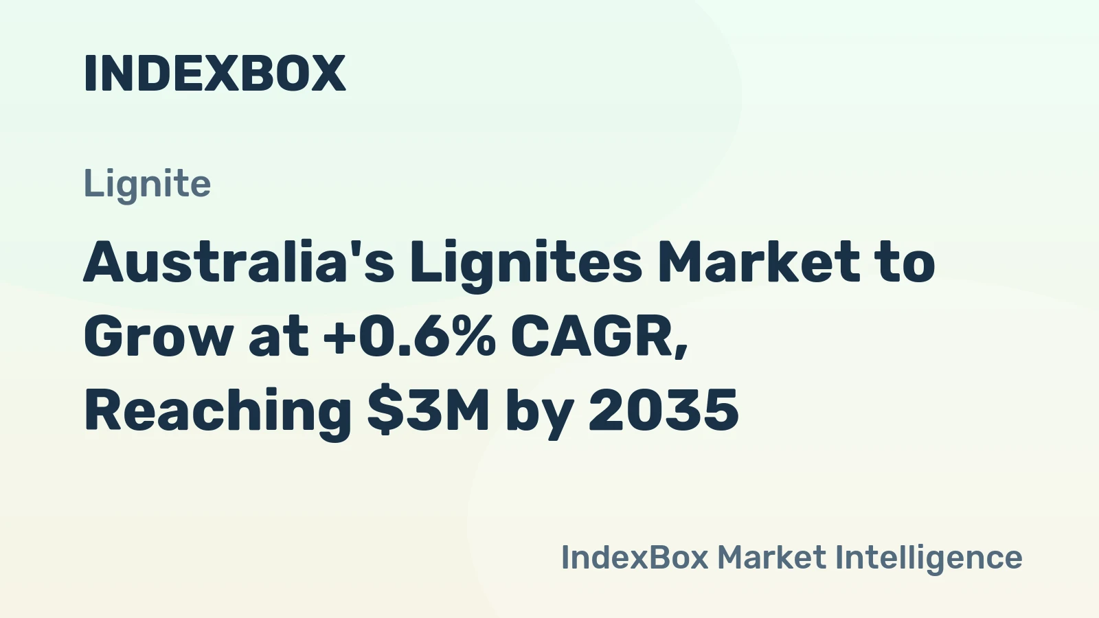 Australia's Lignites Market to Grow at +0.6% CAGR, Reaching $3M by 2035