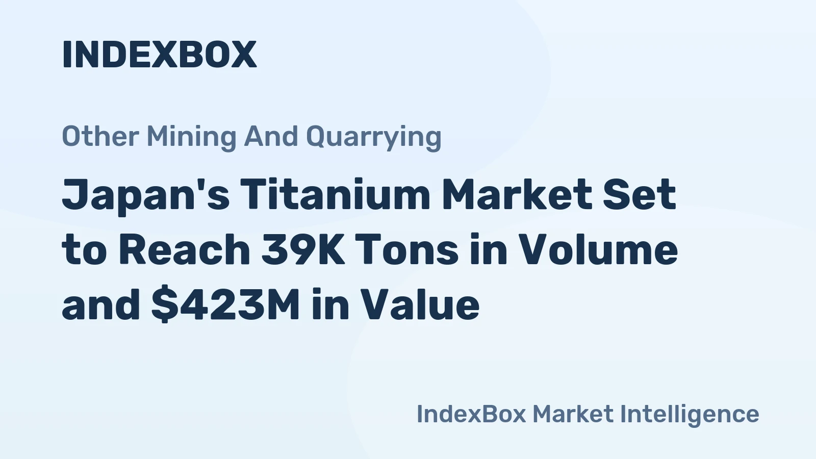 Japan's Titanium Market Set to Reach 39K Tons in Volume and $423M in Value