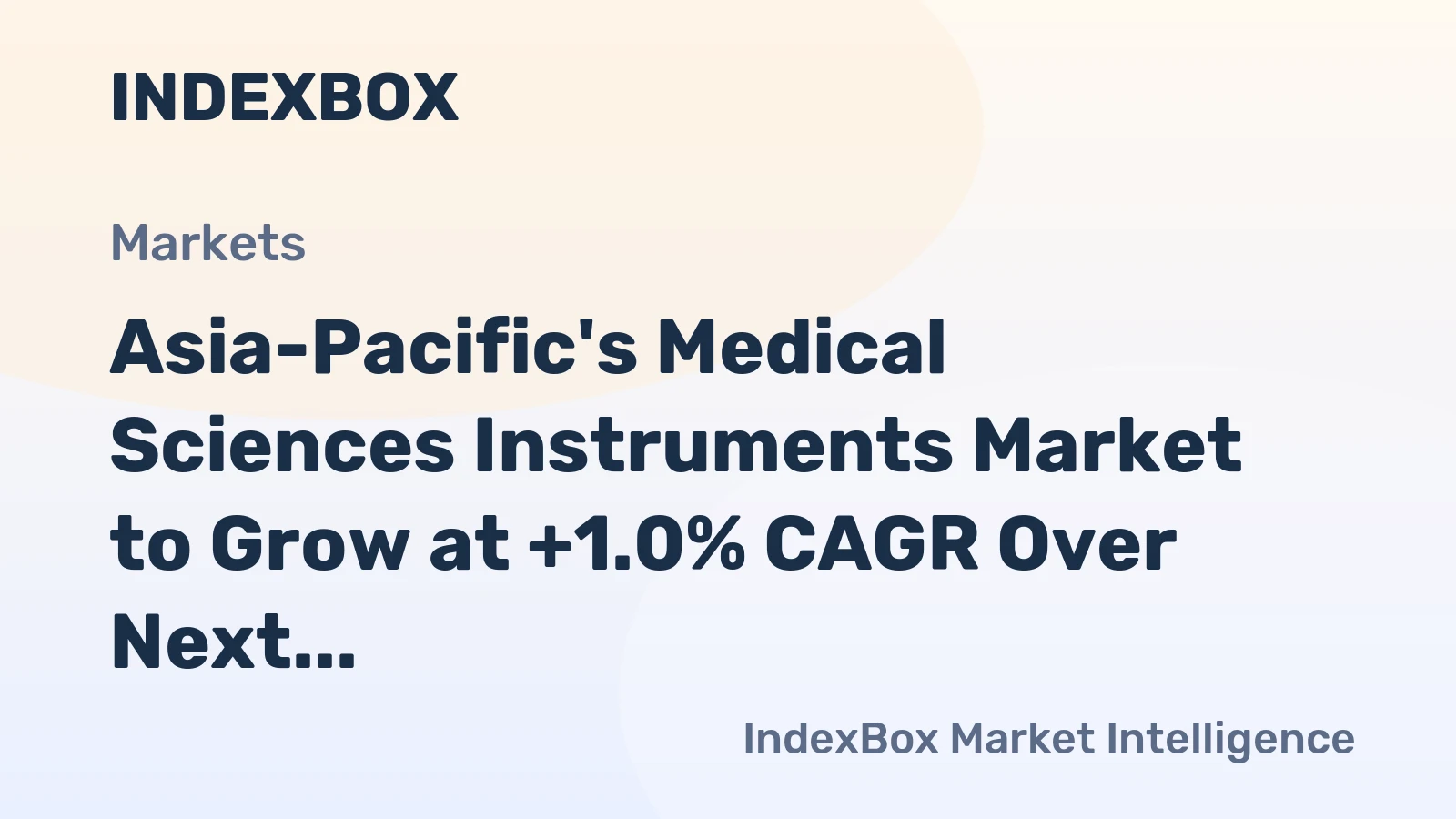 Asia-Pacific's Medical Sciences Instruments Market to Grow at +1.0% CAGR Over Next Decade