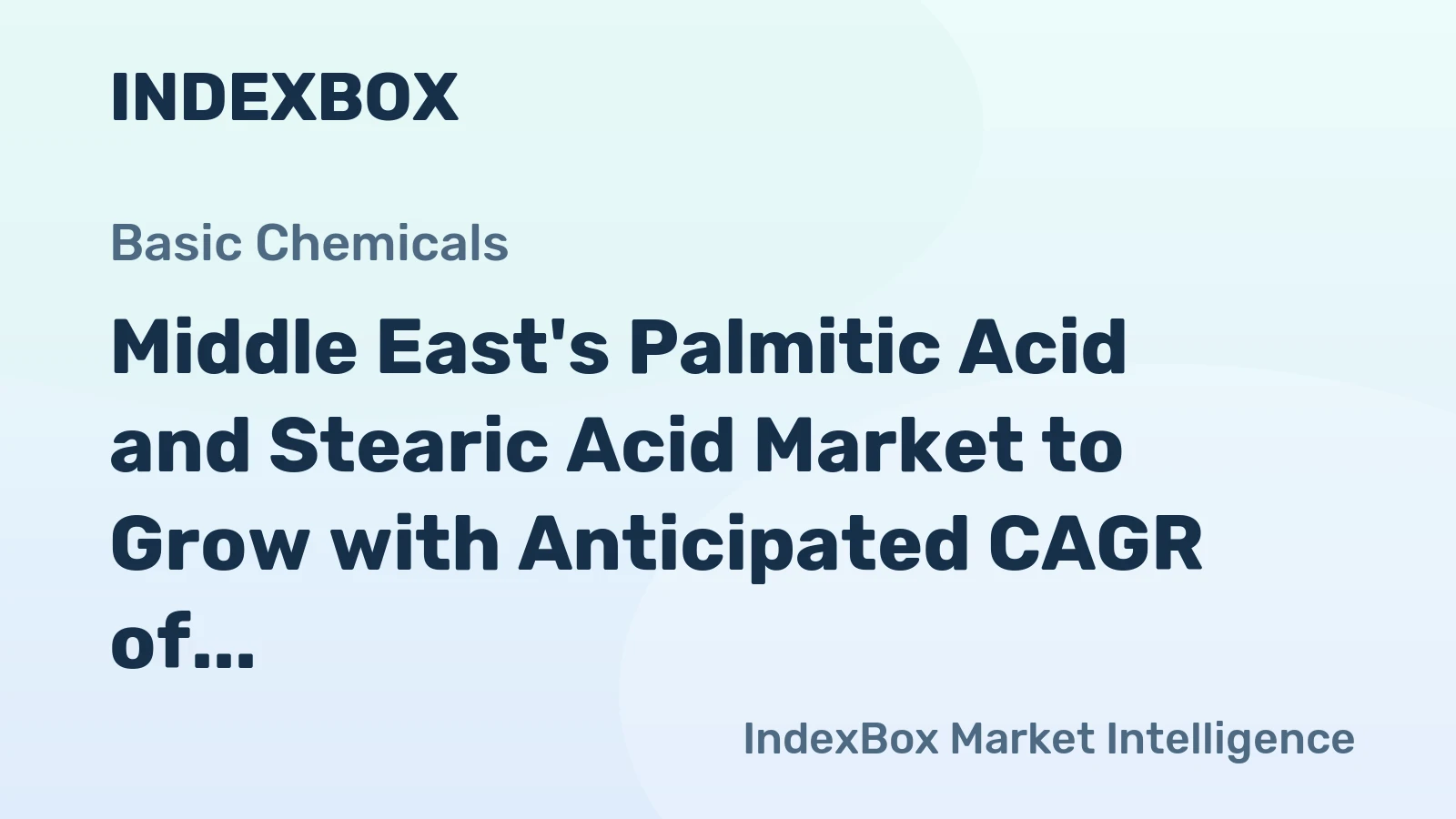 Middle East's Palmitic Acid and Stearic Acid Market to Grow with Anticipated CAGR of +0.5% from 2024 to 2035