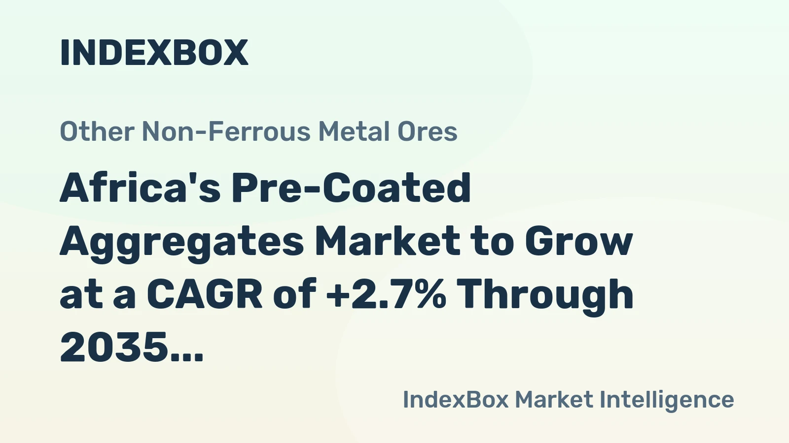 Africa's Pre-Coated Aggregates Market to Grow at a CAGR of +2.7% Through 2035