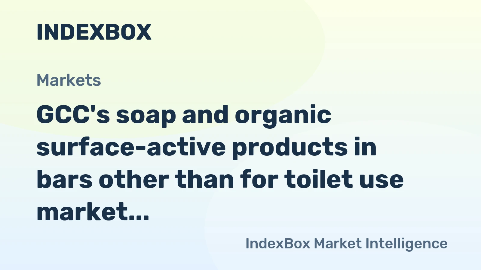 GCC's soap and organic surface-active products in bars other than for toilet use market to grow at a modest CAGR of +0.7% through 2035, reaching $66M.