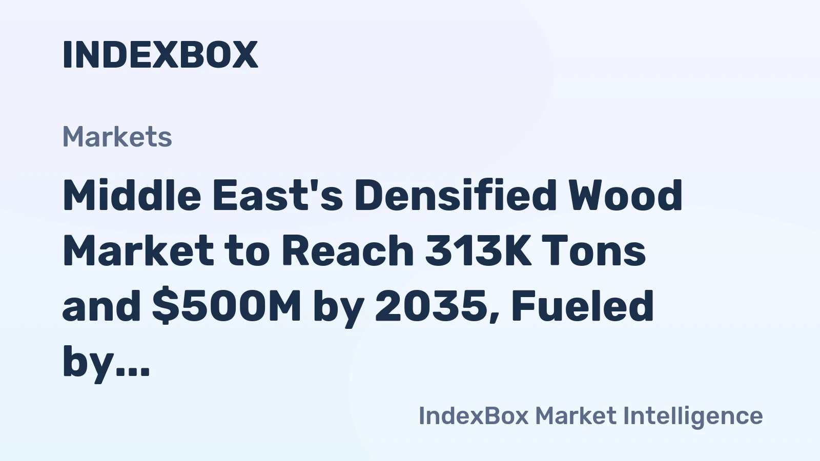 Middle East's Densified Wood Market to Reach 313K Tons and $500M by 2035, Fueled by Increasing Demand
