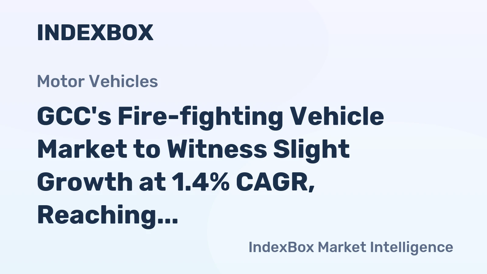 GCC's Fire-fighting Vehicle Market to Witness Slight Growth at 1.4% CAGR, Reaching $177M by 2035