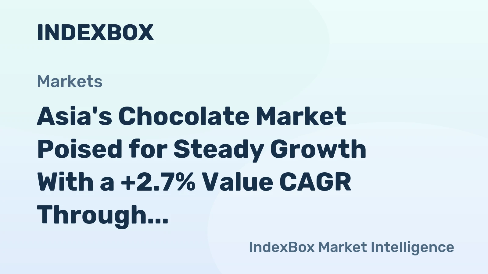 Asia's Chocolate Market Poised for Steady Growth With a +2.7% Value CAGR Through 2035