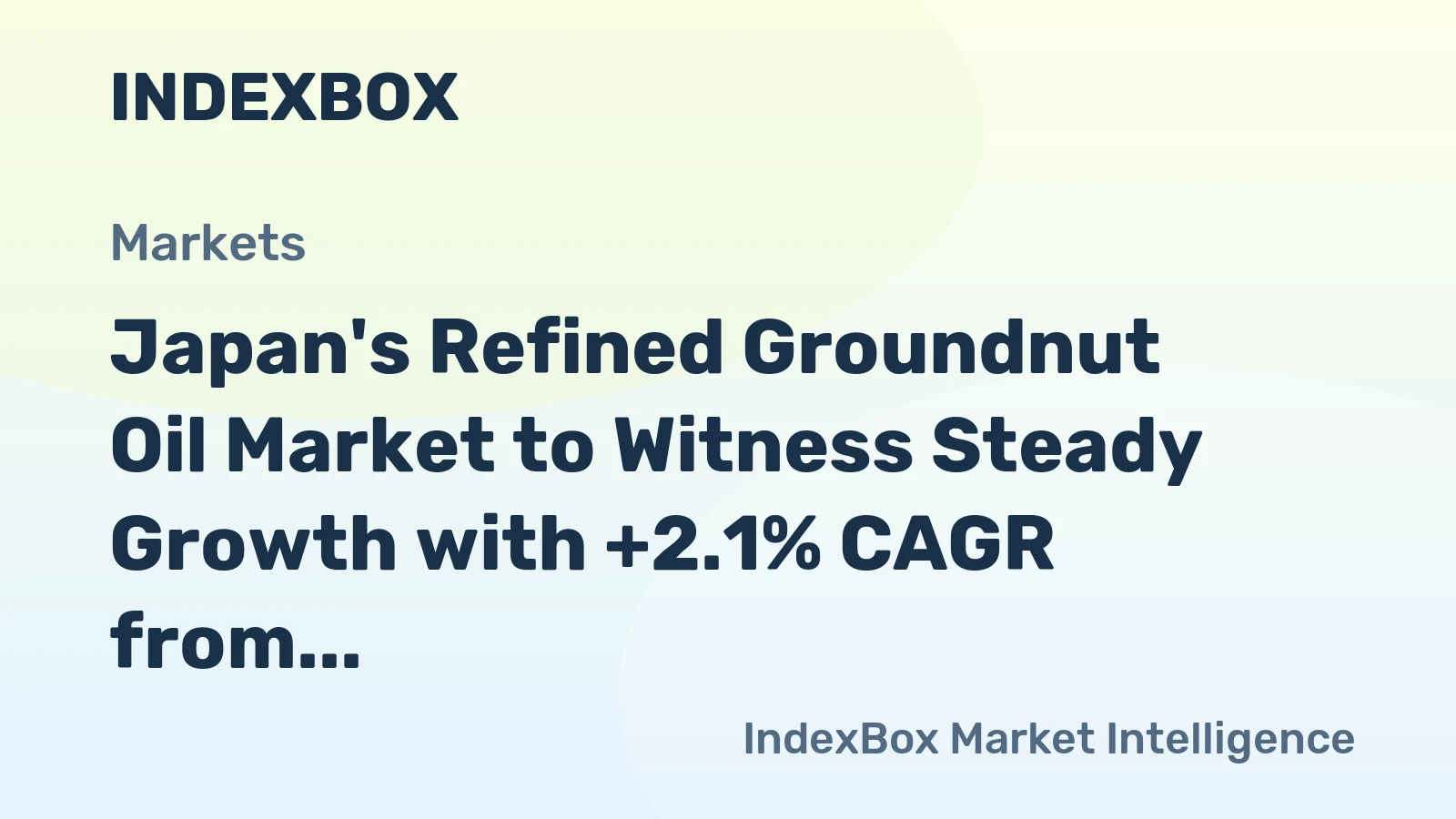 Japan's Refined Groundnut Oil Market to Witness Steady Growth with +2.1% CAGR from 2024-2035
