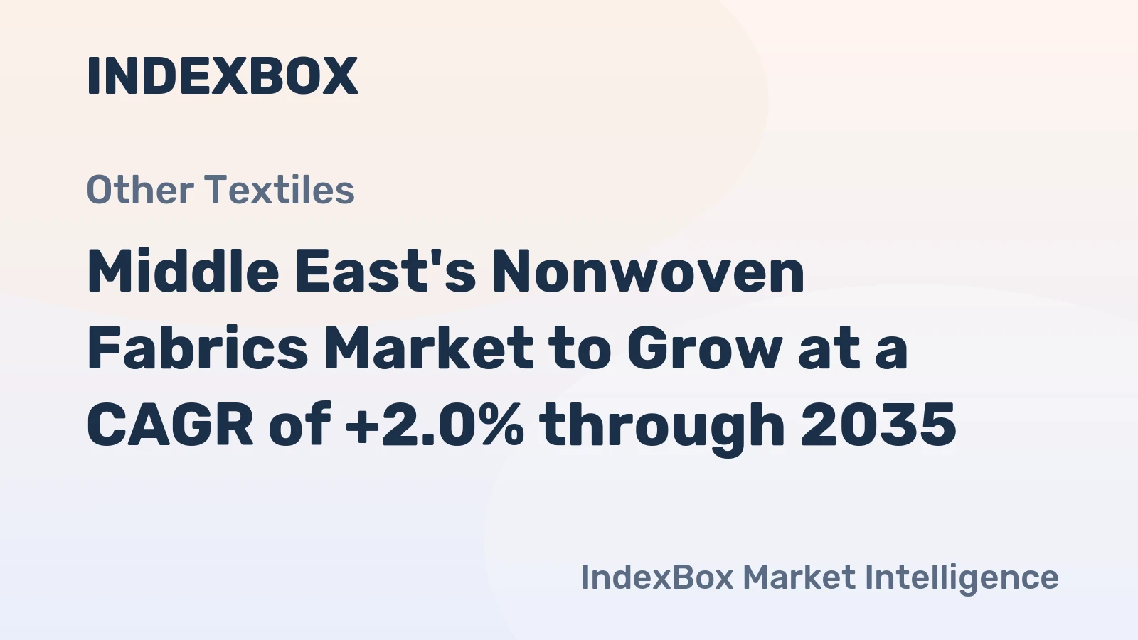 Middle East's Nonwoven Fabrics Market to Grow at a CAGR of +2.0% through 2035