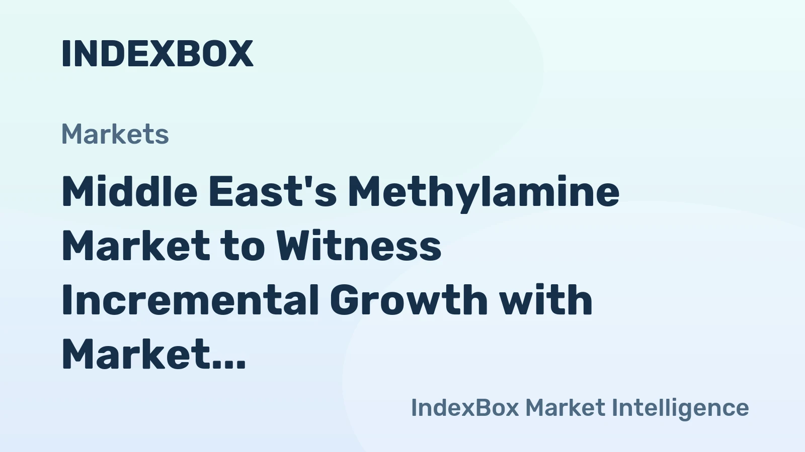 Middle East's Methylamine Market to Witness Incremental Growth with Market Volume Reaching 179K tons and Market Value Reaching $322M by 2035