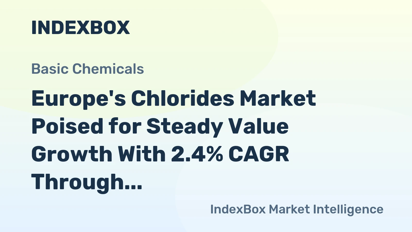 Europe's Chlorides Market Poised for Steady Value Growth With 2.4% CAGR Through 2035