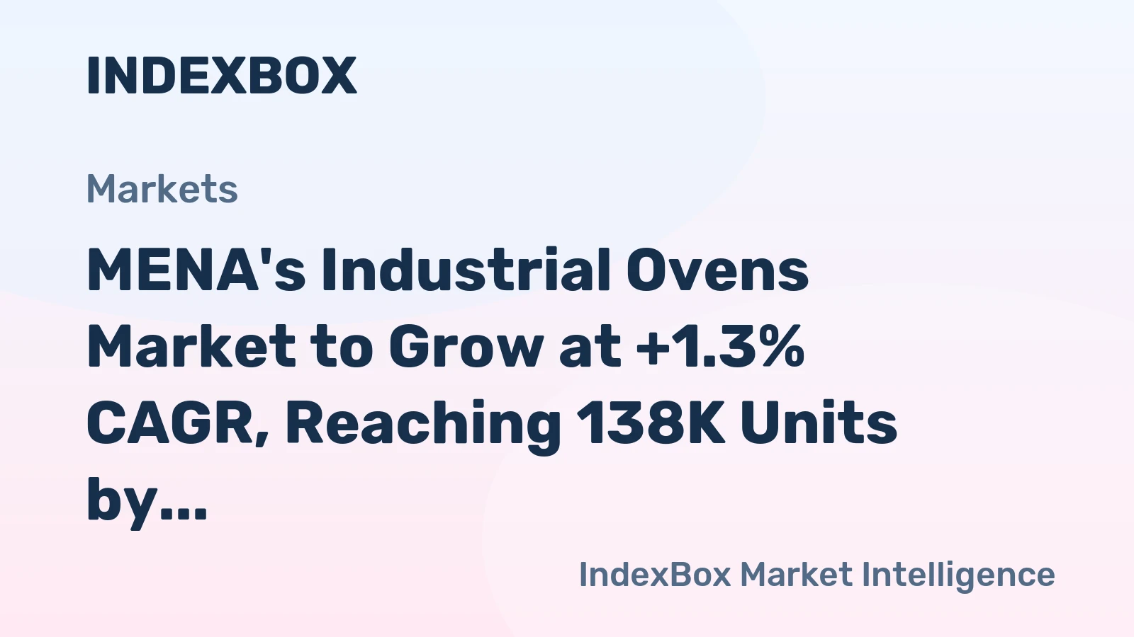 MENA's Industrial Ovens Market to Grow at +1.3% CAGR, Reaching 138K Units by 2035