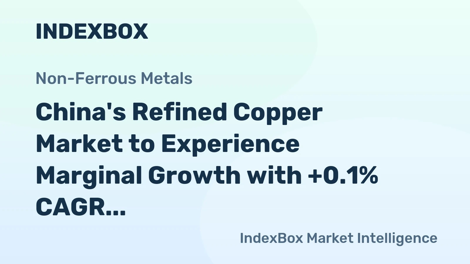 China's Refined Copper Market to Experience Marginal Growth with +0.1% CAGR till 2035