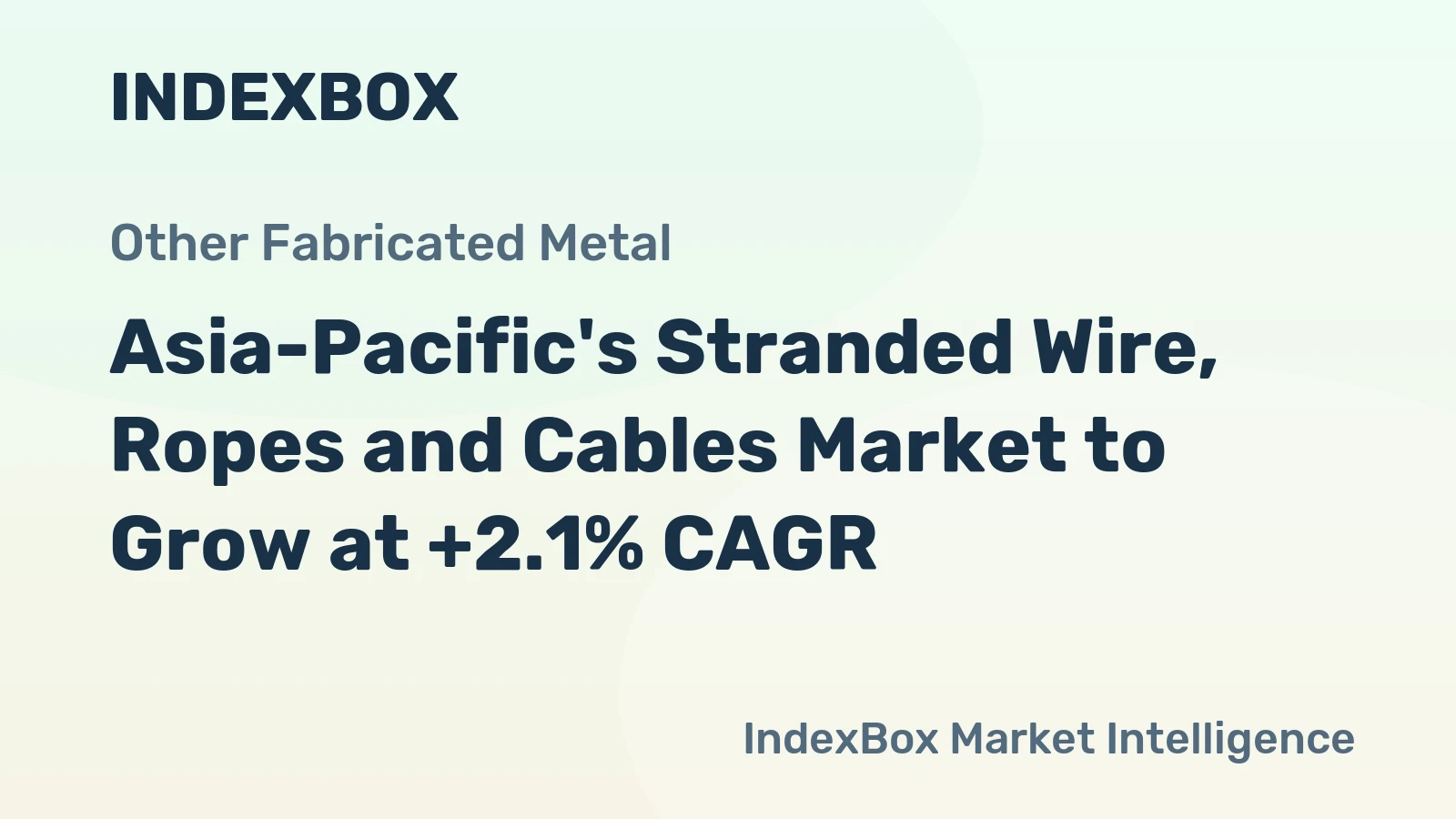 Asia-Pacific's Stranded Wire, Ropes and Cables Market to Grow at +2.1% CAGR