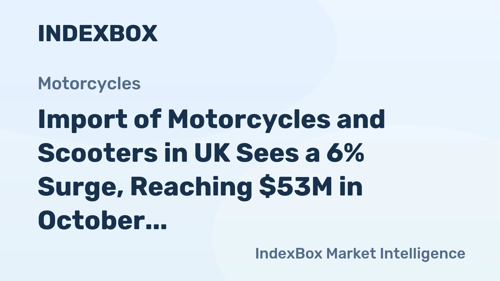 Import of Motorcycles and Scooters in UK Sees a 6% Surge, Reaching $53M in October 2023.