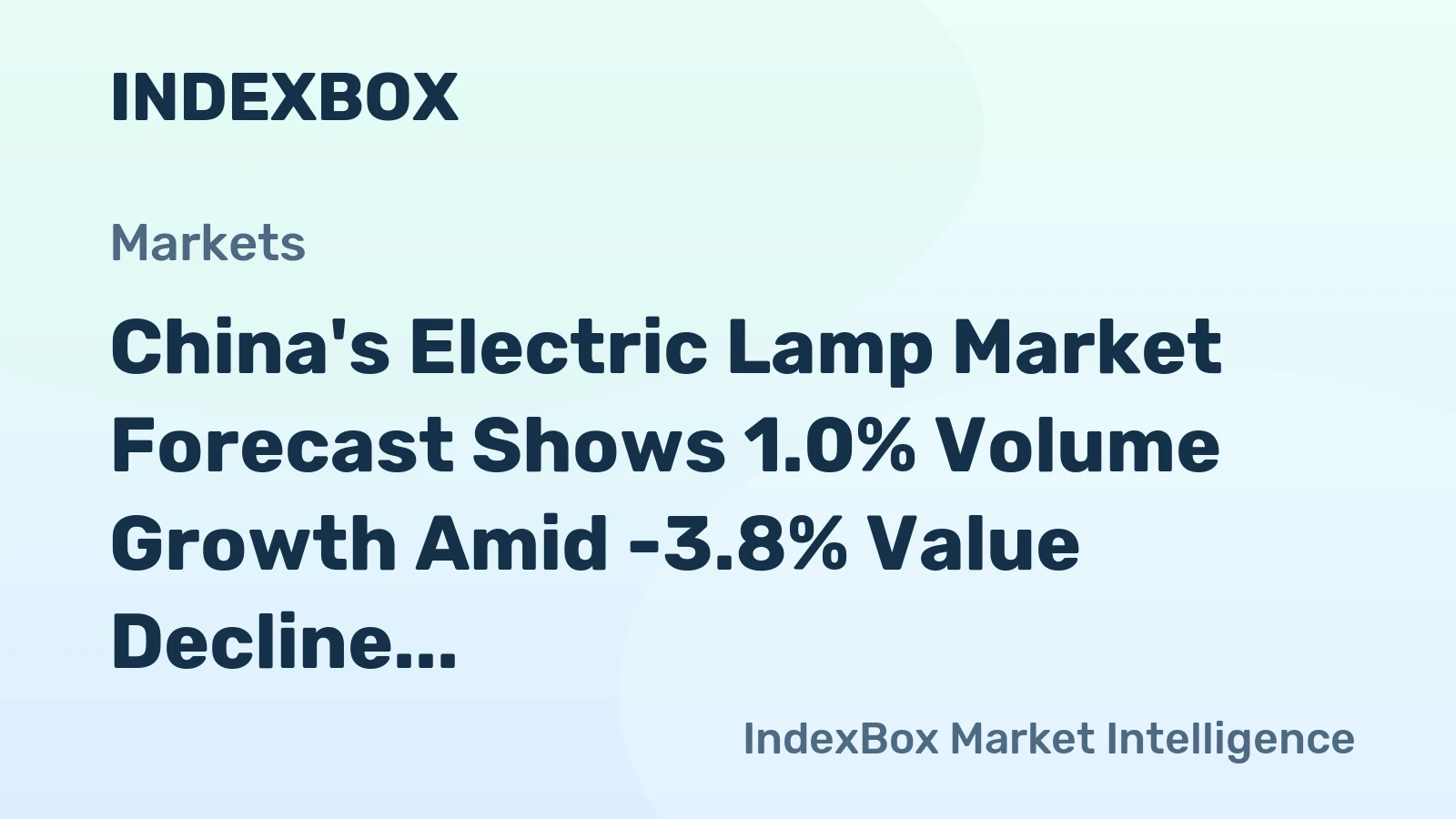 China's Electric Lamp Market Forecast Shows 1.0% Volume Growth Amid -3.8% Value Decline Through 2035