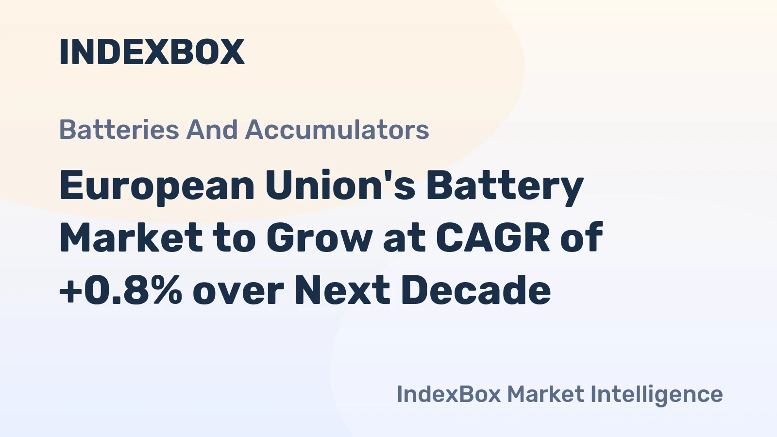 European Union's Battery Market to Grow at CAGR of +0.8% over Next Decade