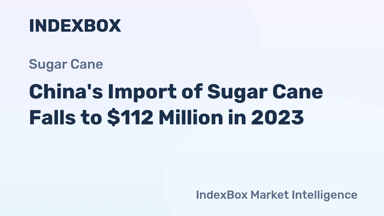 China's Import of Sugar Cane Falls to $112 Million in 2023